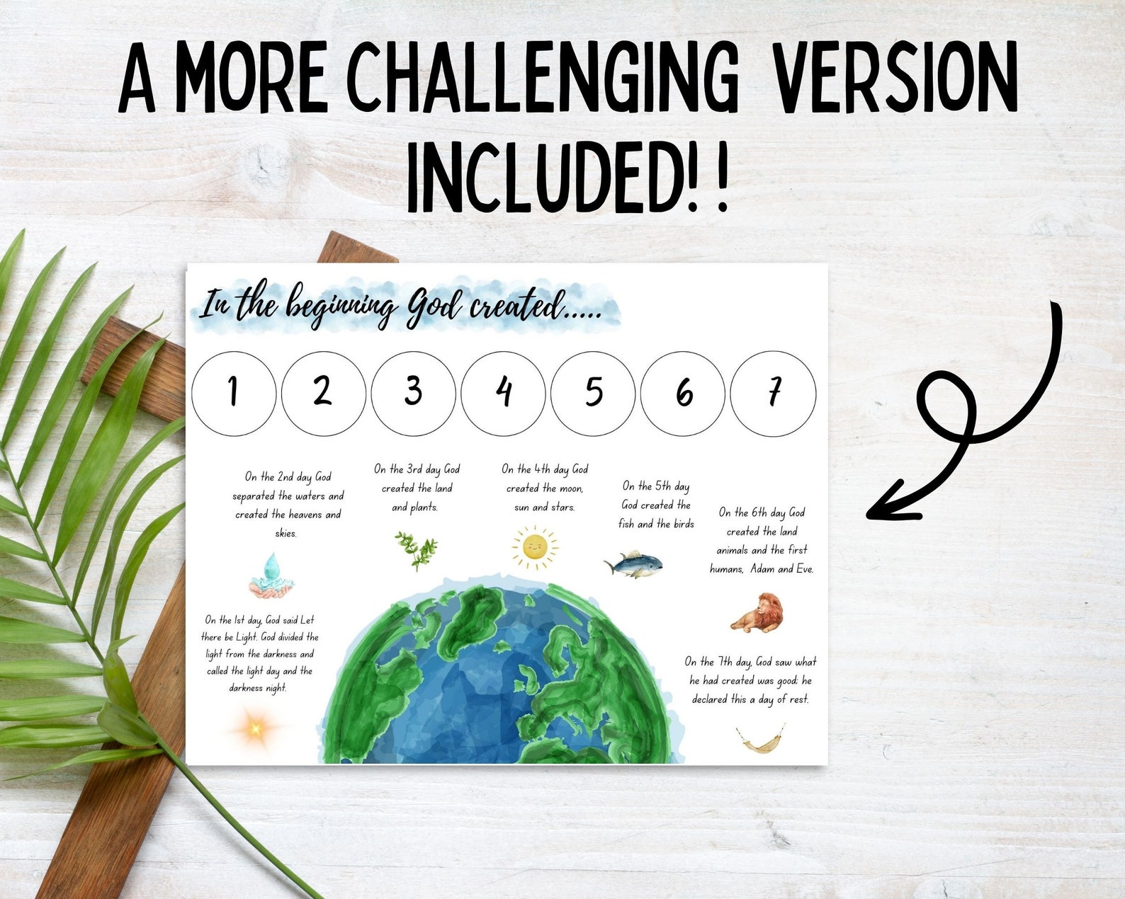 Kids Bible Story Matching Game |7 Days of Creation Game | Christian ...