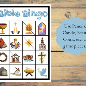 Printable Bible Bingo Game | Instant Download Bible Bingo Game | Church ...