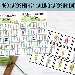 Kids Bible Bingo Game Bible Character Bingo Kids Faith Bingo Game ...