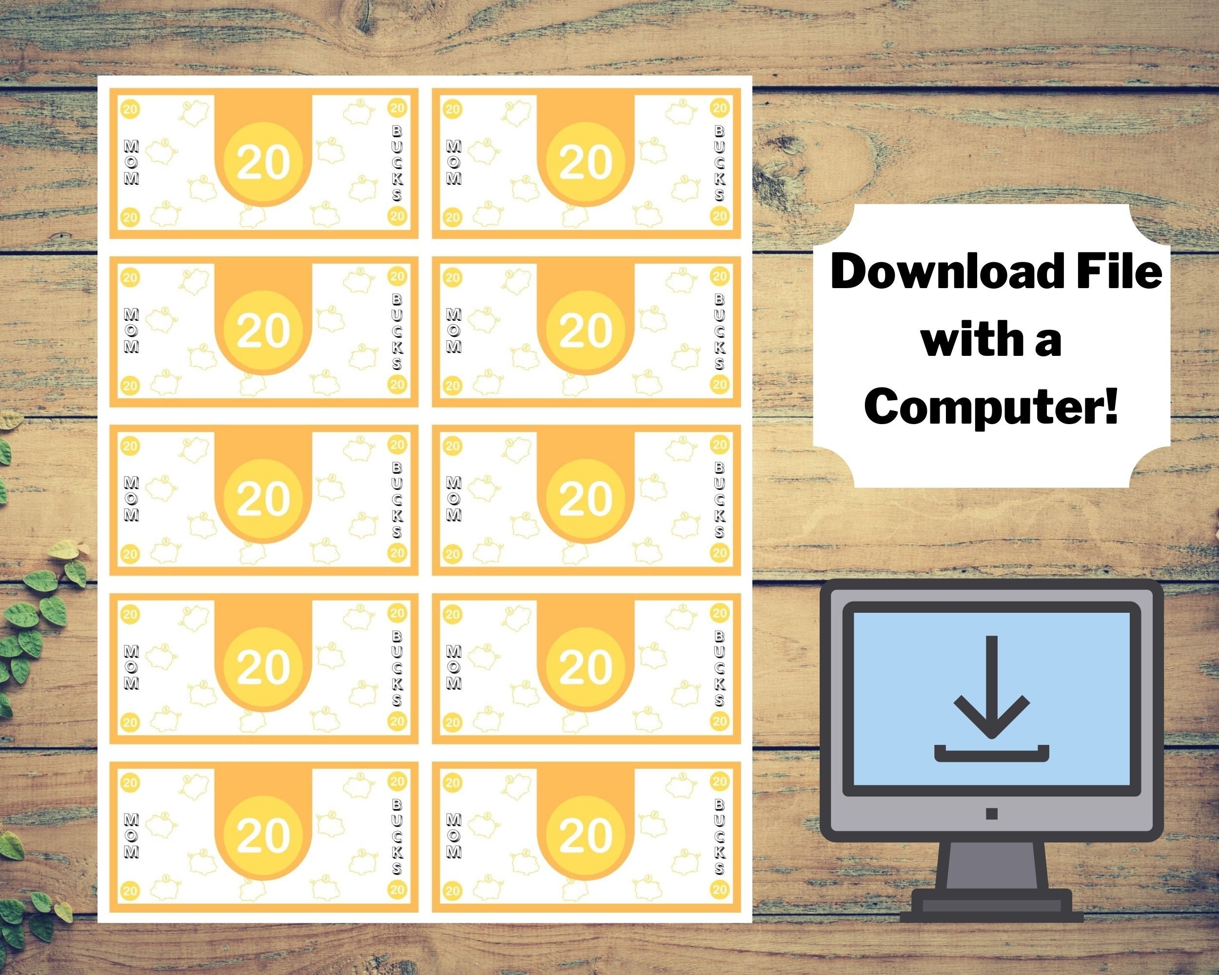 Kids Chore Chart | Mom Bucks Printable | Kids Behavior Bucks | Instant ...