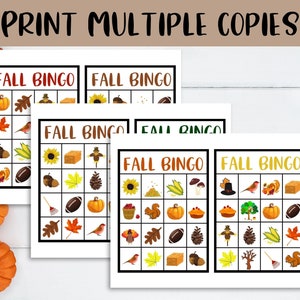 Fall Bingo Game | Printable Fall Party Game | Fall Family Activities ...