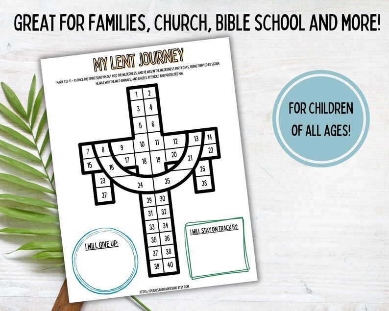 My Lent Journey Activity | Kids Lent Calendar | 40 Days of Lent ...