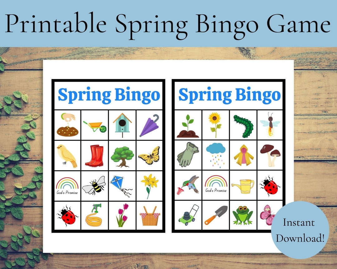 Printable Spring Bingo Game | Children's Spring Bingo Game | Classroom ...