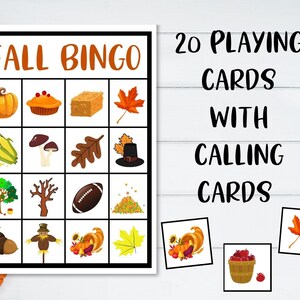 Fall Bingo Game | Printable Fall Party Game | Fall Family Activities ...