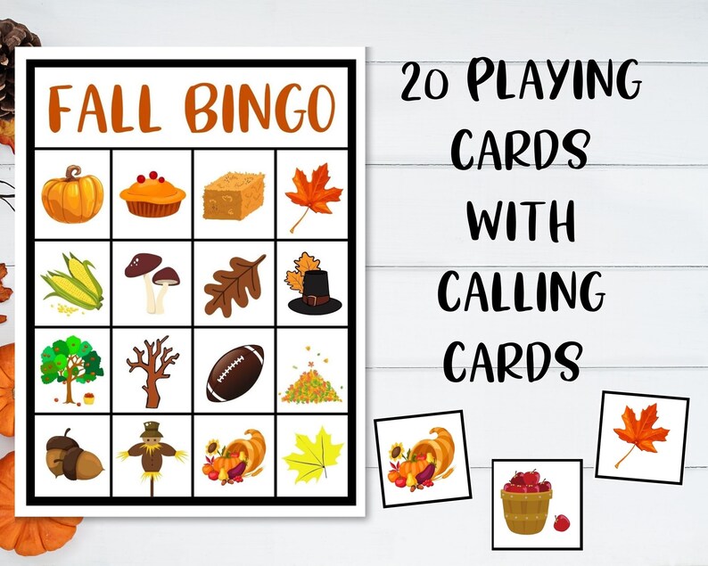 Fall Bingo Game | Printable Fall Party Game | Fall Family Activities ...