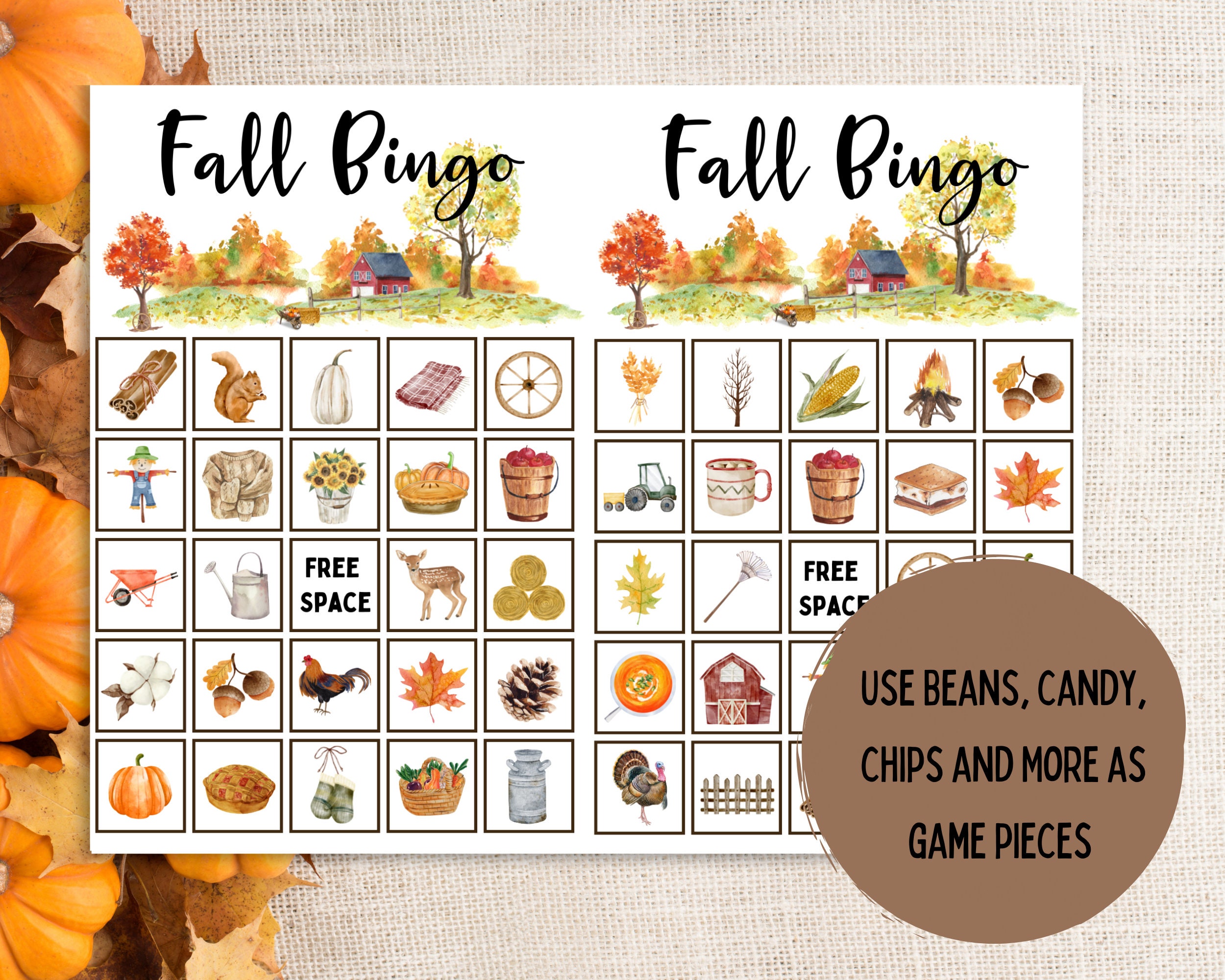 Fall Bingo for Kids| Fall Bingo Printable | | Printable Fall Worksheets ...