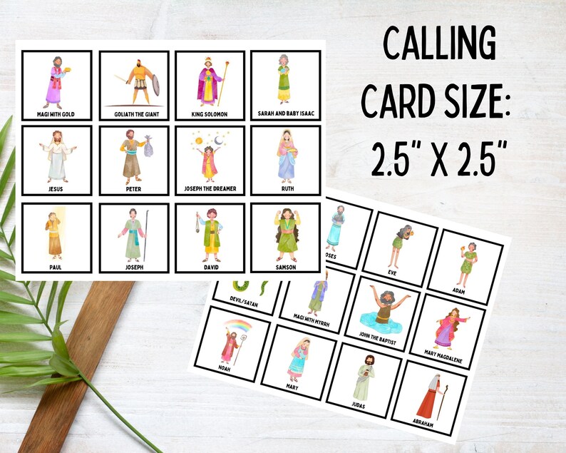 Kids Bible Bingo Game Bible Character Bingo Kids Faith Bingo Game ...