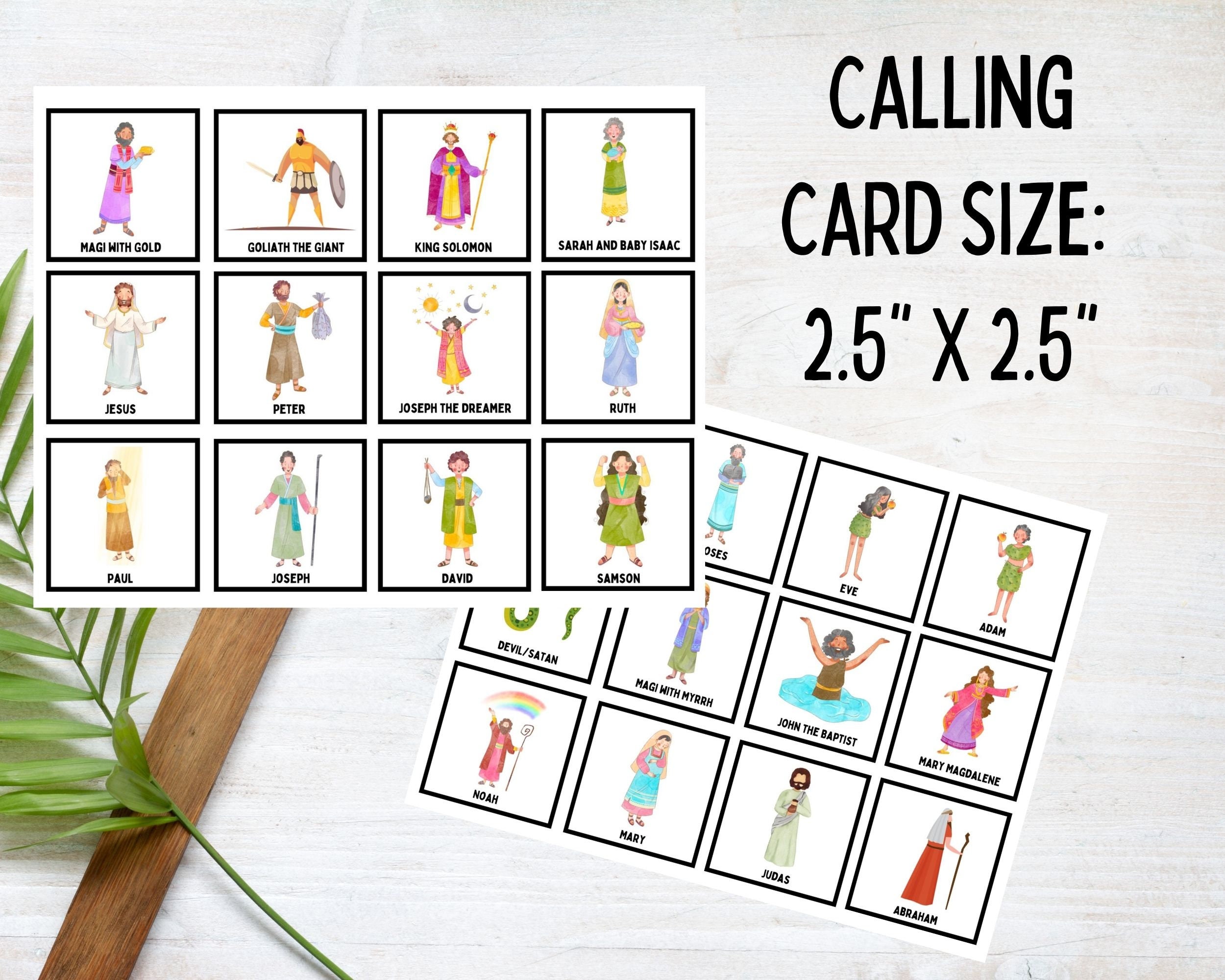 Kids Bible Bingo Game Bible Character Bingo Kids Faith Bingo Game ...