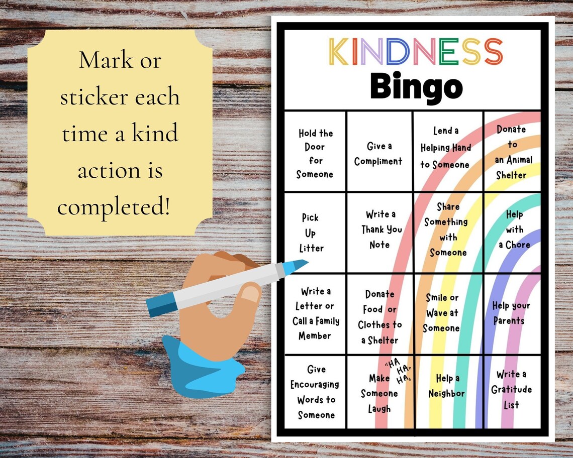 Acts of Kindness Bingo Game | Kids Kindness Game | Classroom Kindness ...