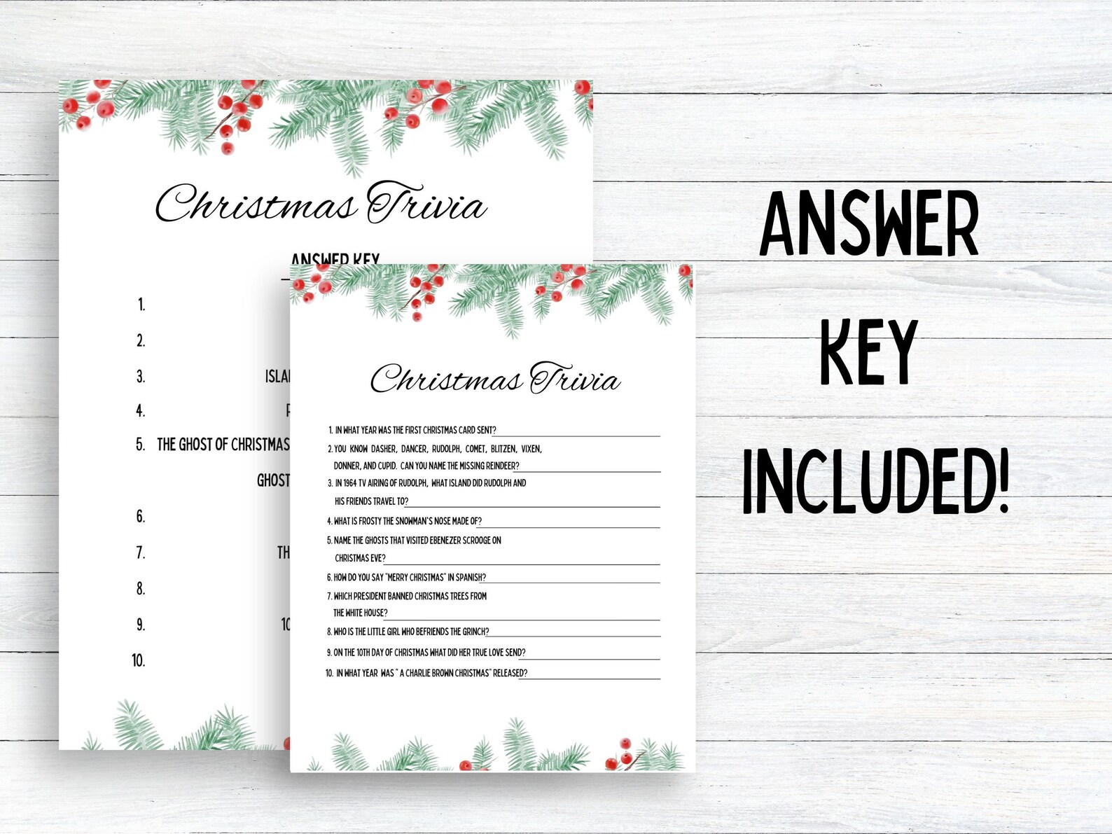 Printable Christmas Party Games | Holiday Game Night | Holiday Party ...