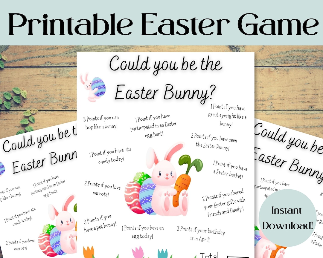 Printable Could You Be the Easter Bunny Game, Children's Easter Game ...