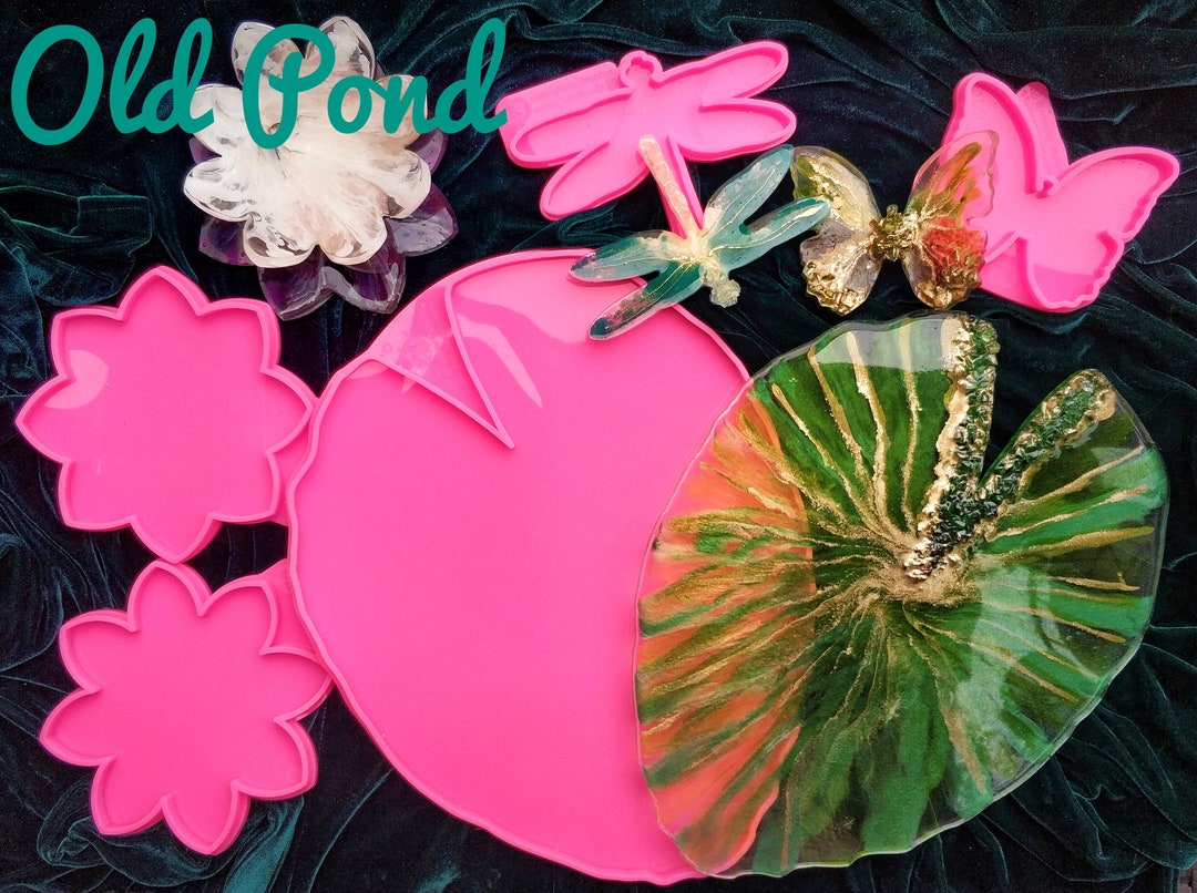 Old Pond Mold Set - Water Lily Tray, Lilies, Dragonfly and Butterfly ...
