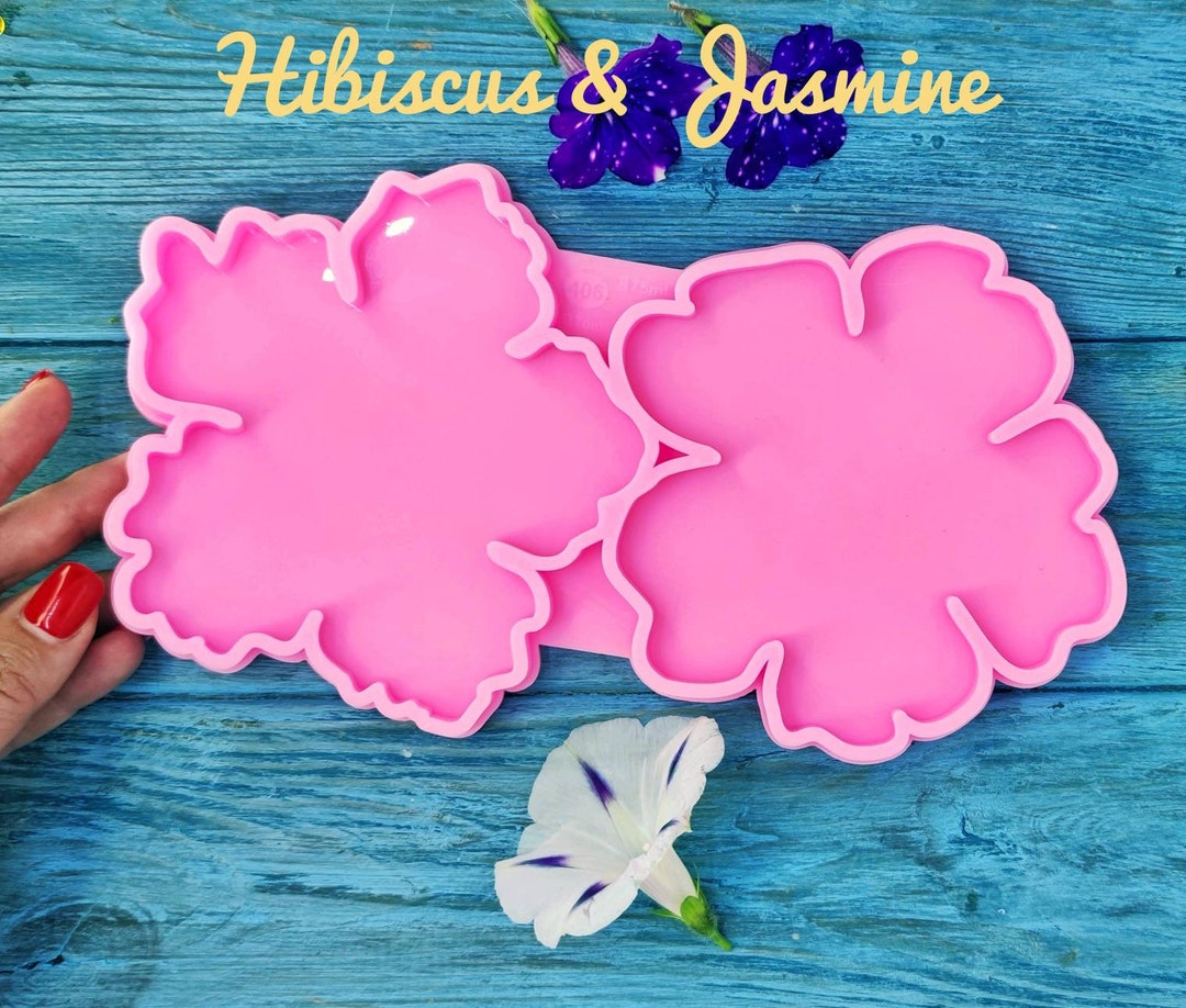 Hibiscus Jasmine Flower Coaster - Silicone Mold for Resinart - Mold for ...