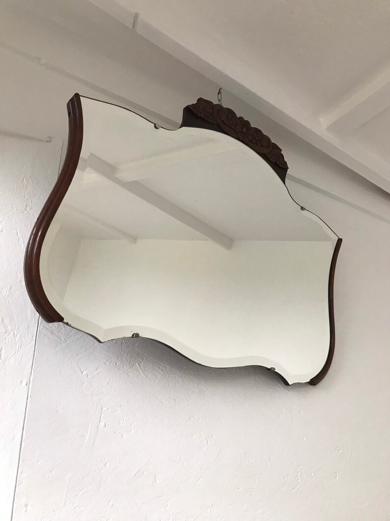 Vintage Shield Shaped Mirror Vintage Art Deco Mirror | Etsy