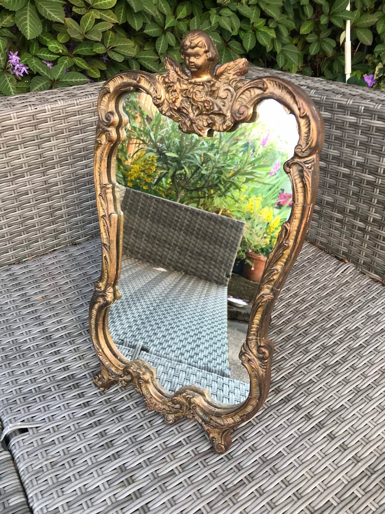 Gothic Gold Ornate Standing Mirror Enchanting Unusual Wood | Etsy