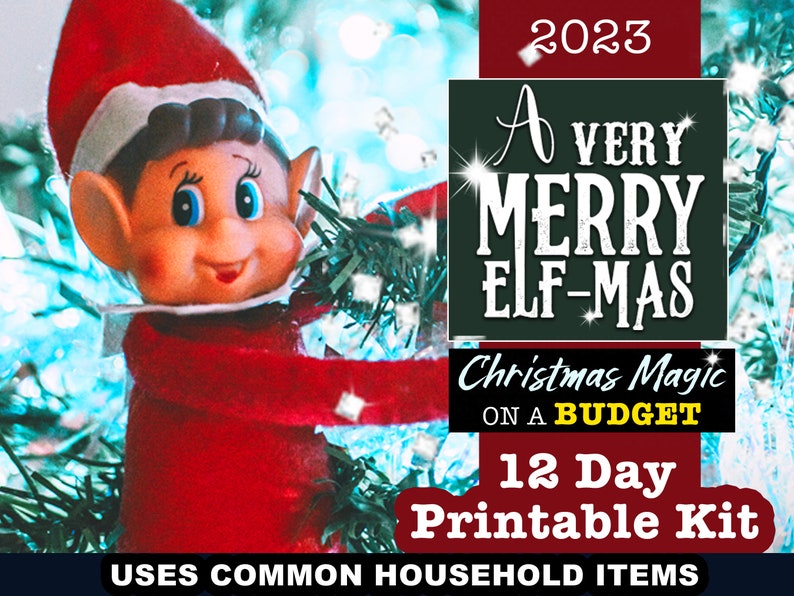 Printable Elf Kit With 12 Days of Scenes and Activities Using Common ...