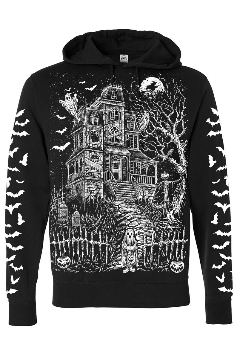 Haunted Mansion Hoodie [WHITE] [zipper or Pullover] - Etsy