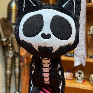 Skelekitty Plush Skeleton Cat Plush Halloween Stuffed Animal Gothic ...