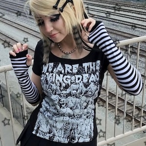 Emo Striped Arm Warmers [black/white] - Etsy Australia