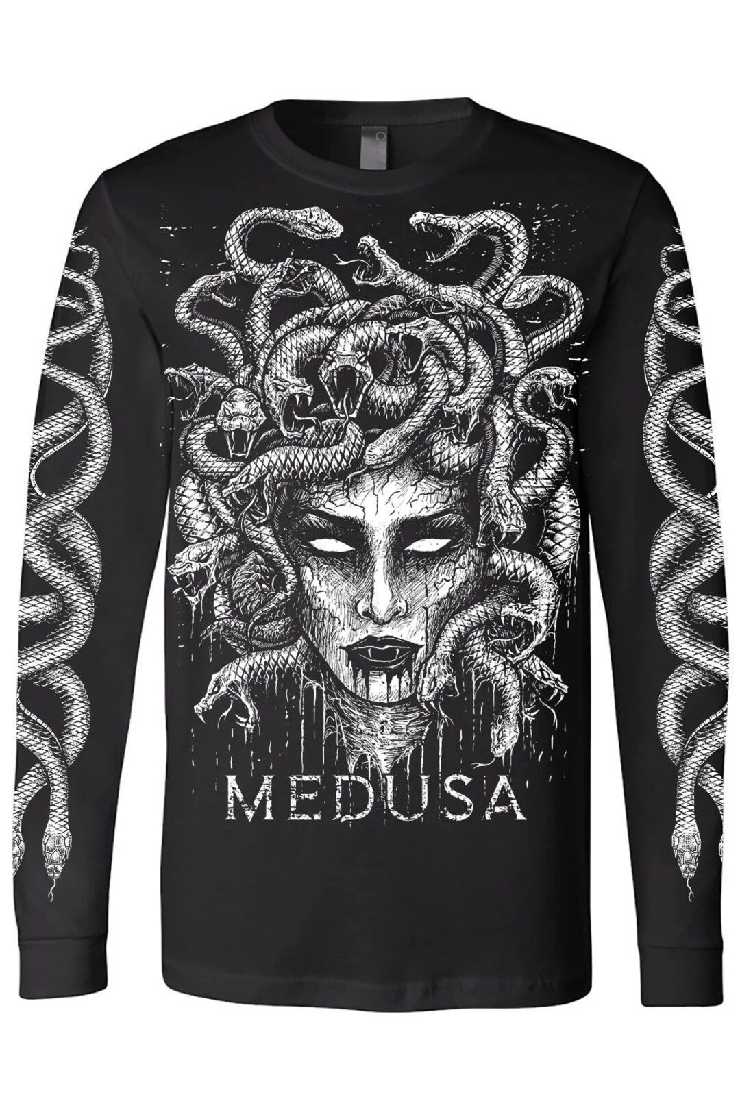 Medusa Shirt snake Sleeves Heavy Metal Shirt Gothic - Etsy