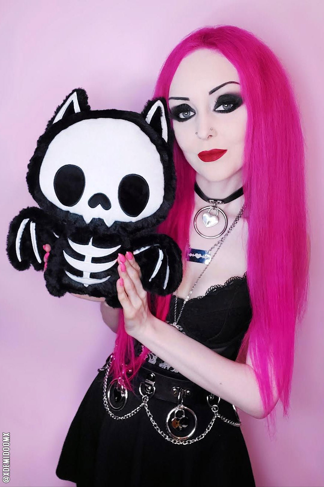 Bony Bat Plush Toy Goth Plush Emo Plush Halloween Plush Bat Stuffed ...