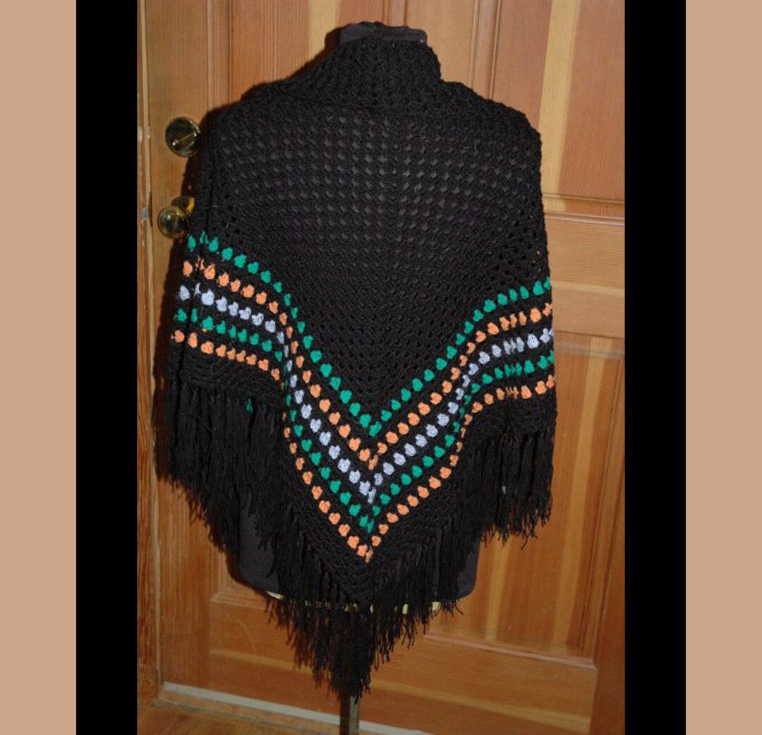 Hand Crocheted Fringe Shawl: Lightweight Summer Wrap - Etsy