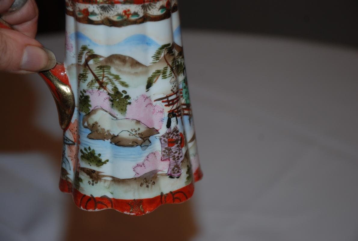 GEISHA GIRL Porcelain Japan Nippon Chocolate KYUSU Pot Set - Etsy