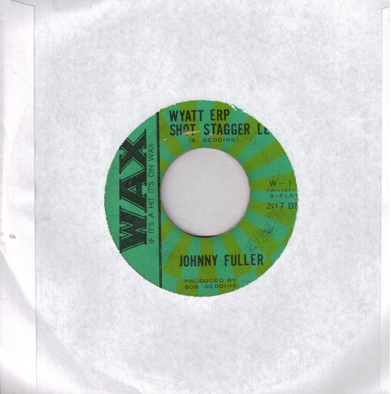45 Rpm RARE johnny Fuller Haunted House / Wyatt Erp Shot - Etsy