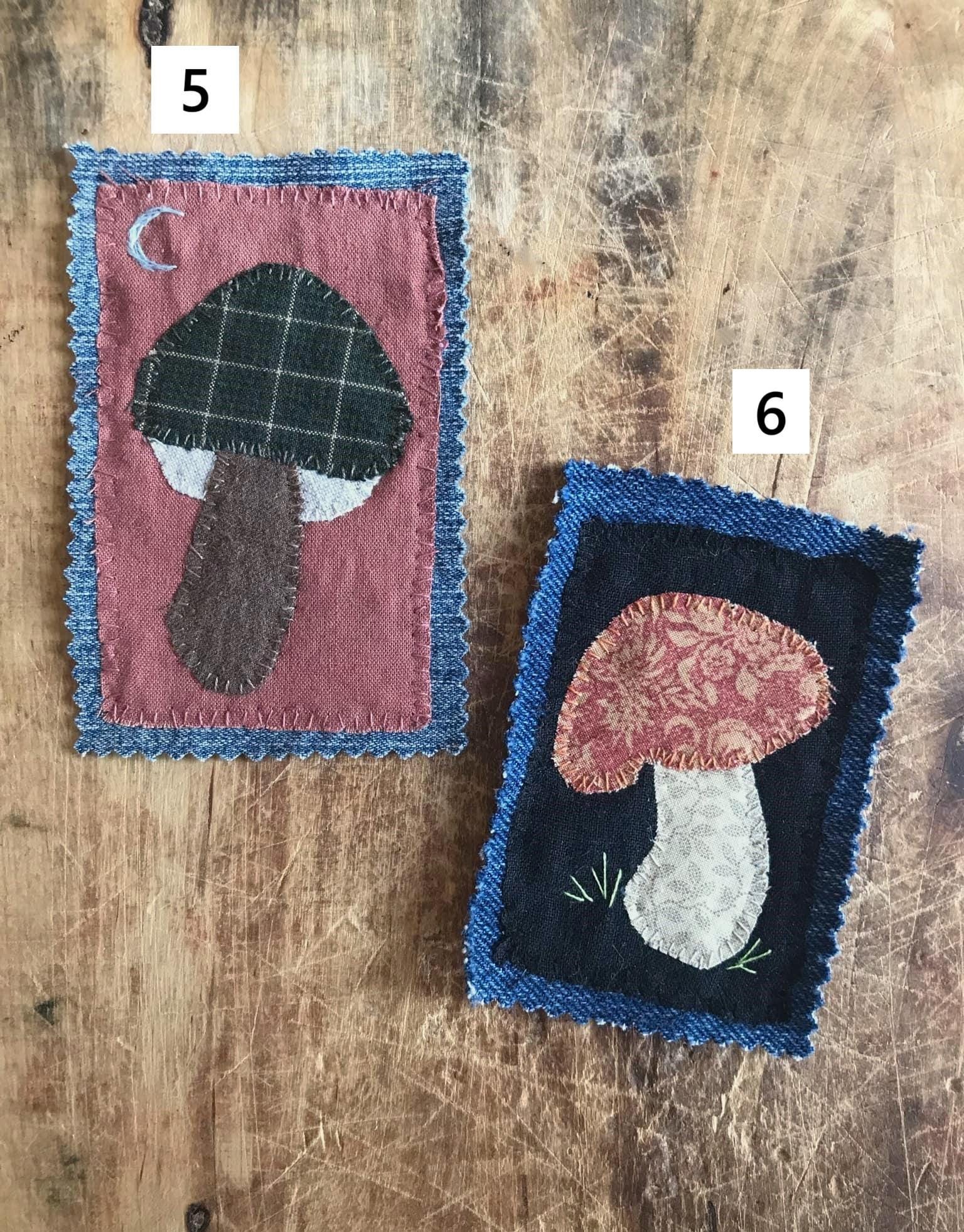 Your Choice Mushroom Patches Hand Embroidered Mixed Textile Hippie Boho ...