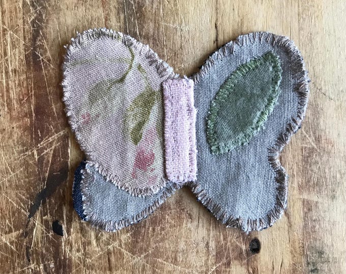 Hand Embroidered Linen and Velvet Butterfly Patchwork Boho/festival ...