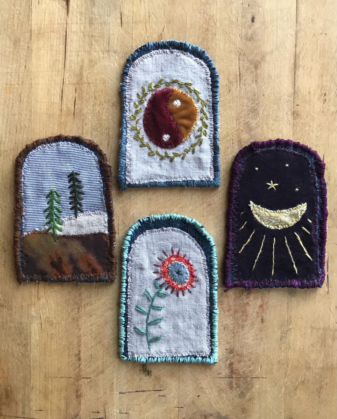 Your Choice Hand Embroidered Mixed Textile Hippie Boho Denim Nature ...