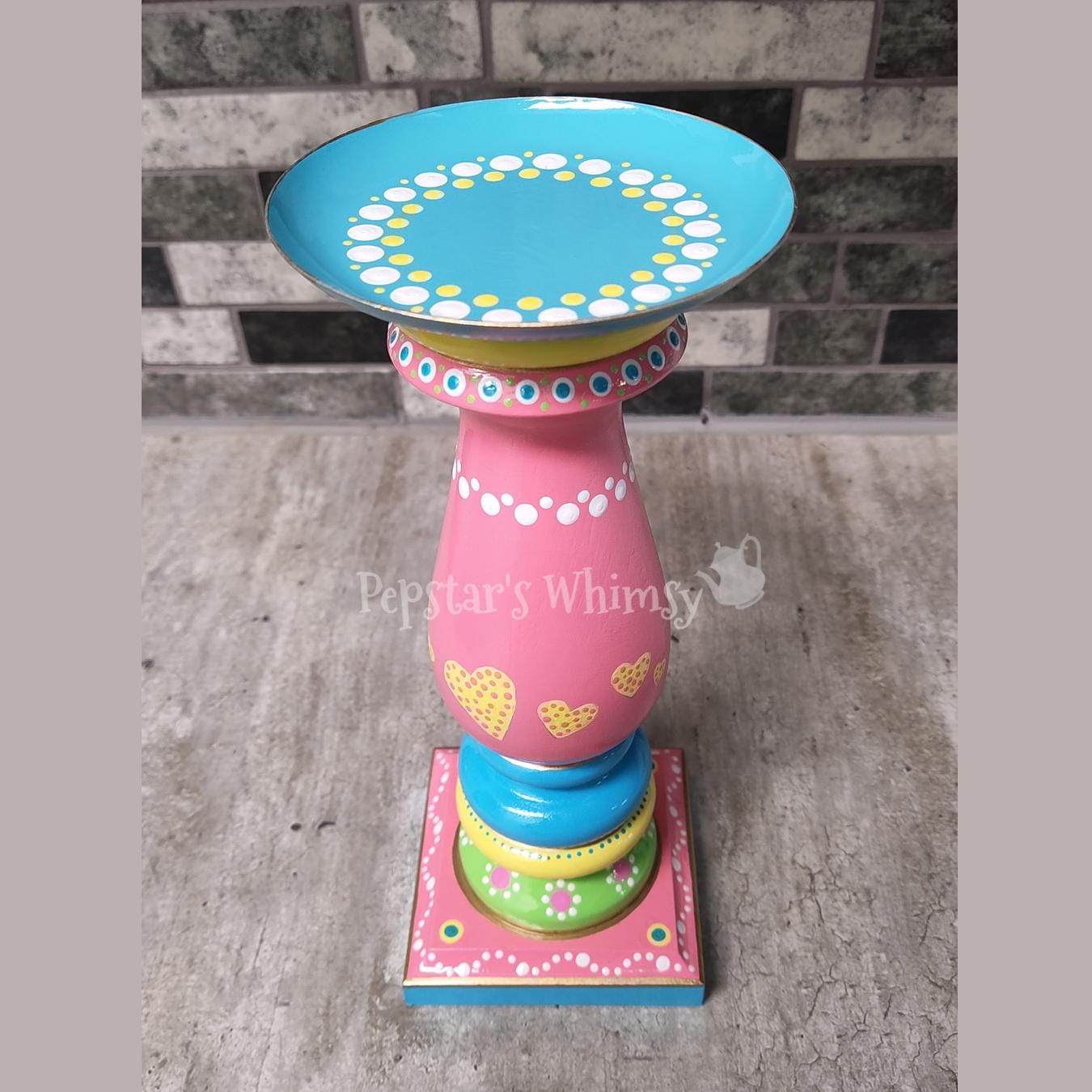 Whimsical Colorful Hand Painted Candlestick - Etsy