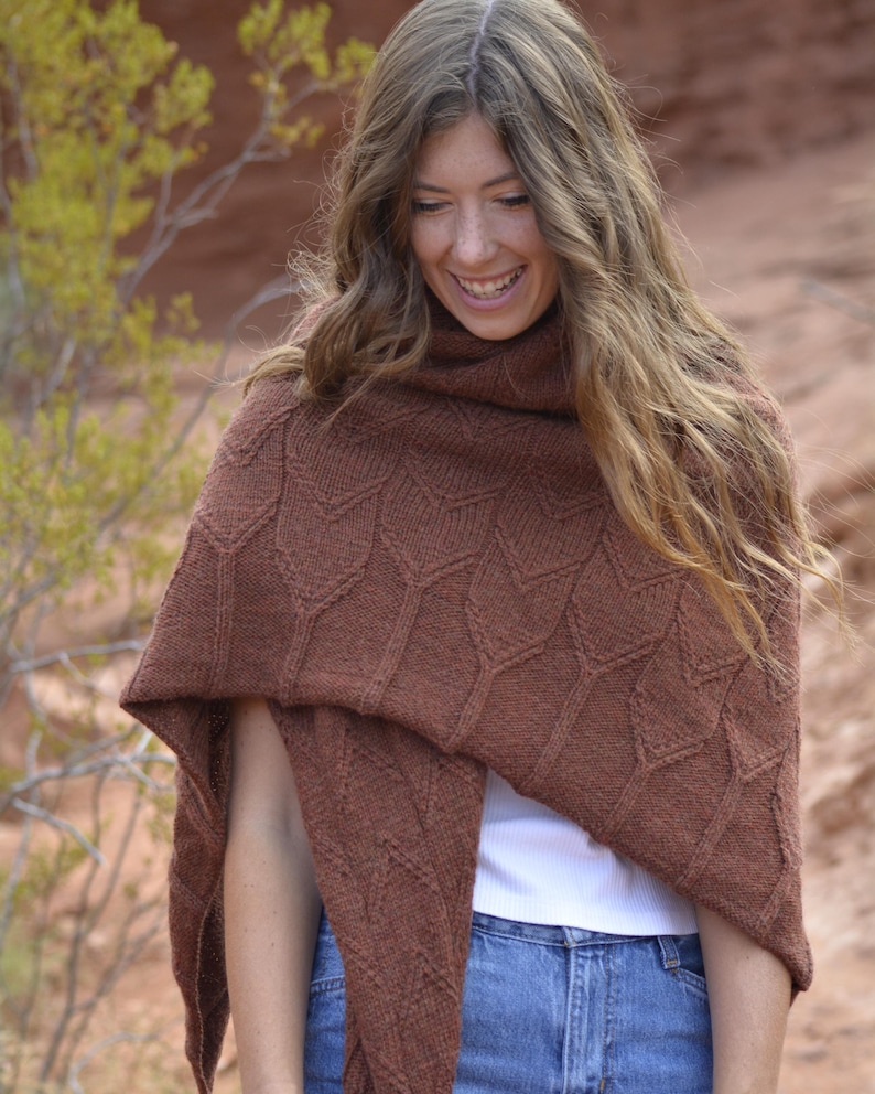 The Cordillera Shawl / Knit Cable Shawl / Knit Cable Scarf / Easy Knit ...
