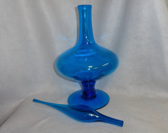 Vintage Blenko 6212 Turquoise Decanter With Stopper - Etsy