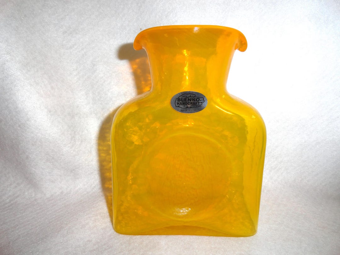 Blenko Citrine Mini Water Bottle - New - Etsy