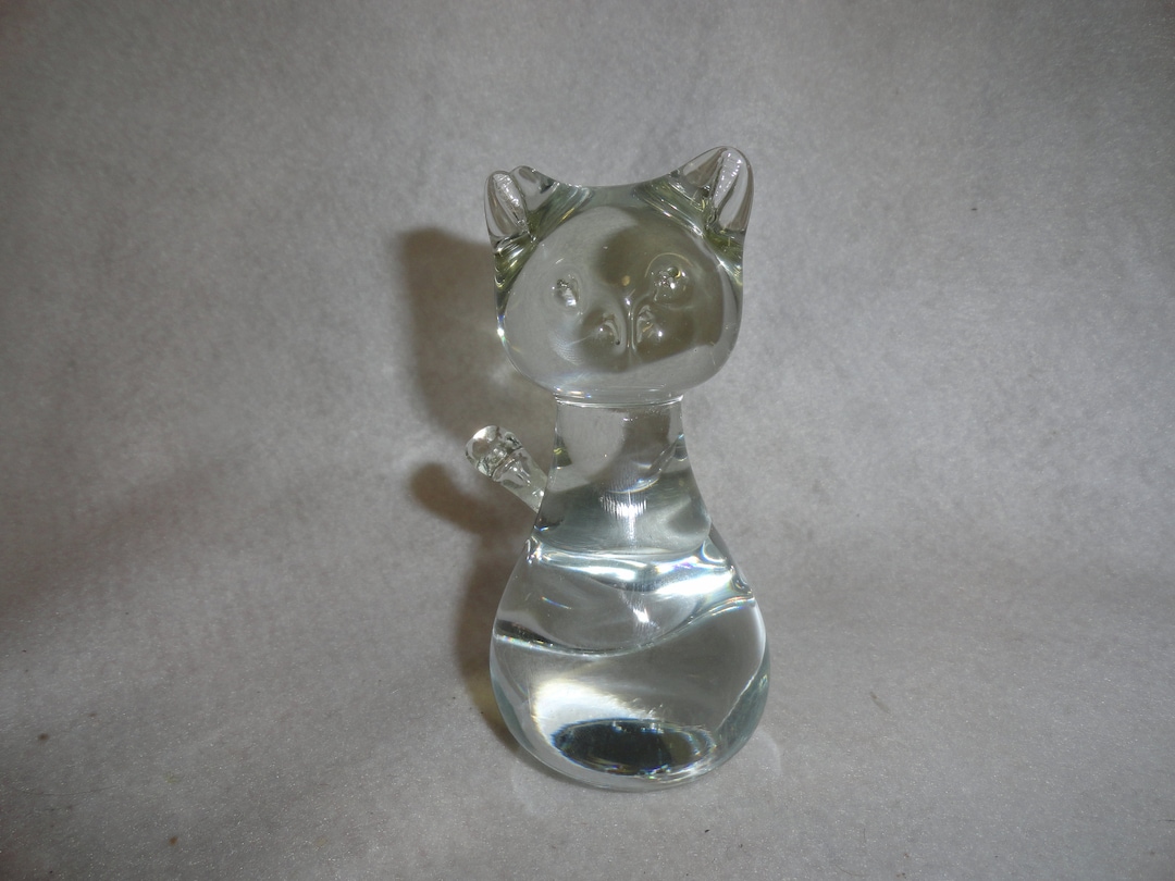 Blenko Art Glass Cat Figurine - Etsy