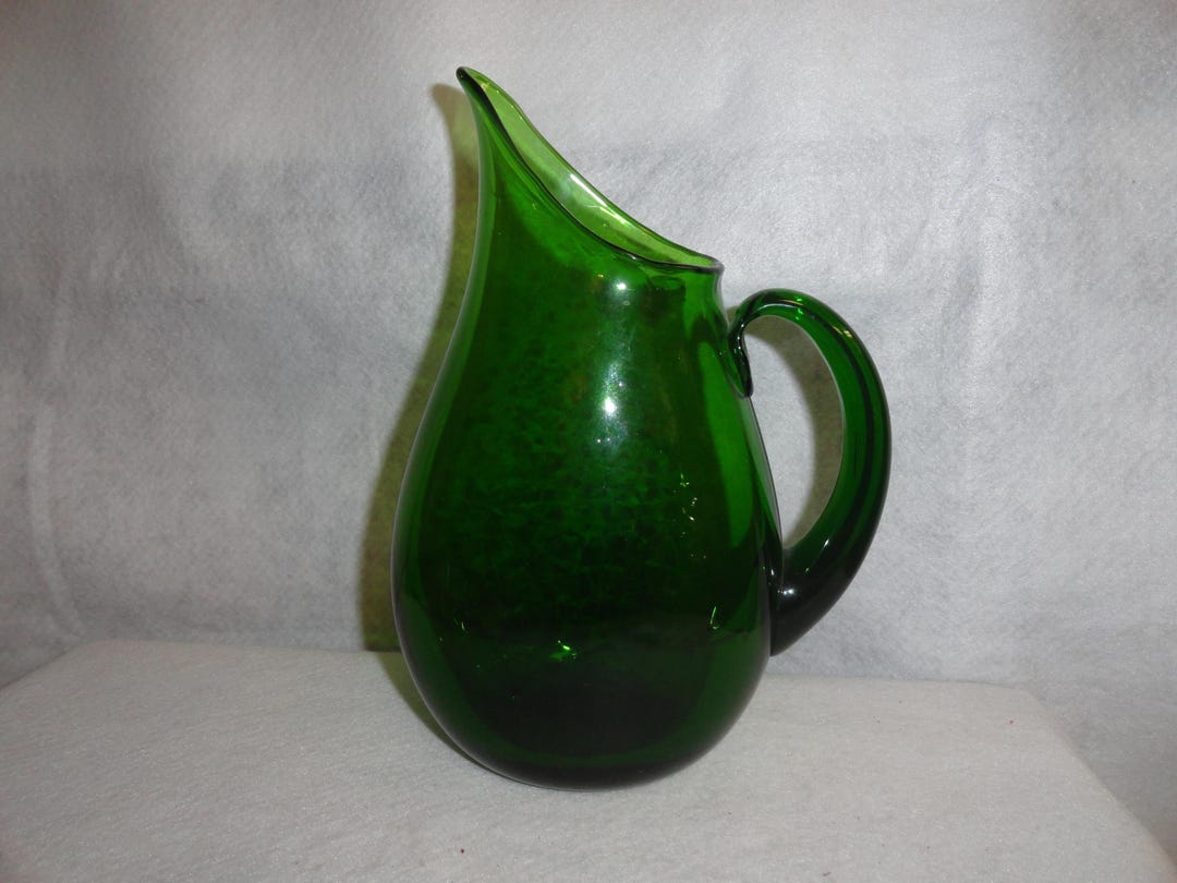 Vintage Blenko Flat Sided Pitcher - Lime? - Etsy