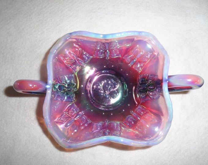 Fenton PURPLE GLASS Candle PLATE 6" Original Box, Lavender Fenton ...