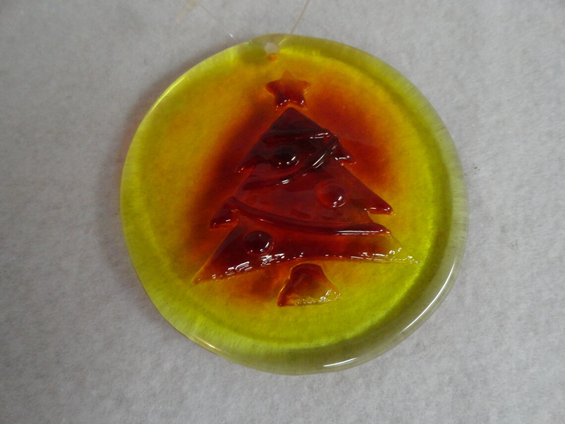 Blenko Tangerine Christmas Ornament New | Etsy