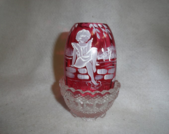Fenton Limited Edition Mary Gregory Cranberry Fairy Lamp - Etsy