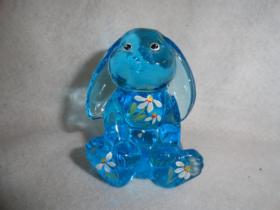 Fenton Hand Painted Lop Eared Bunny Rabbit Figurine - Etsy