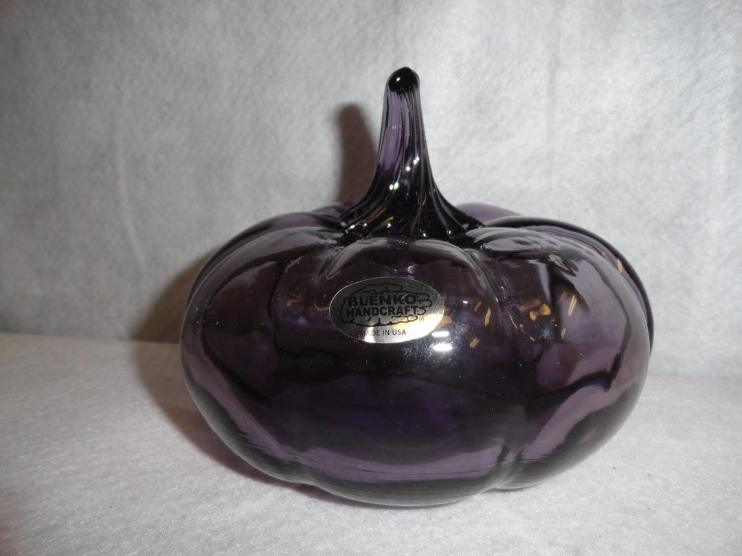 Blenko Heliotrope Large Art Glass Pumpkin - New - Limited Run - Etsy