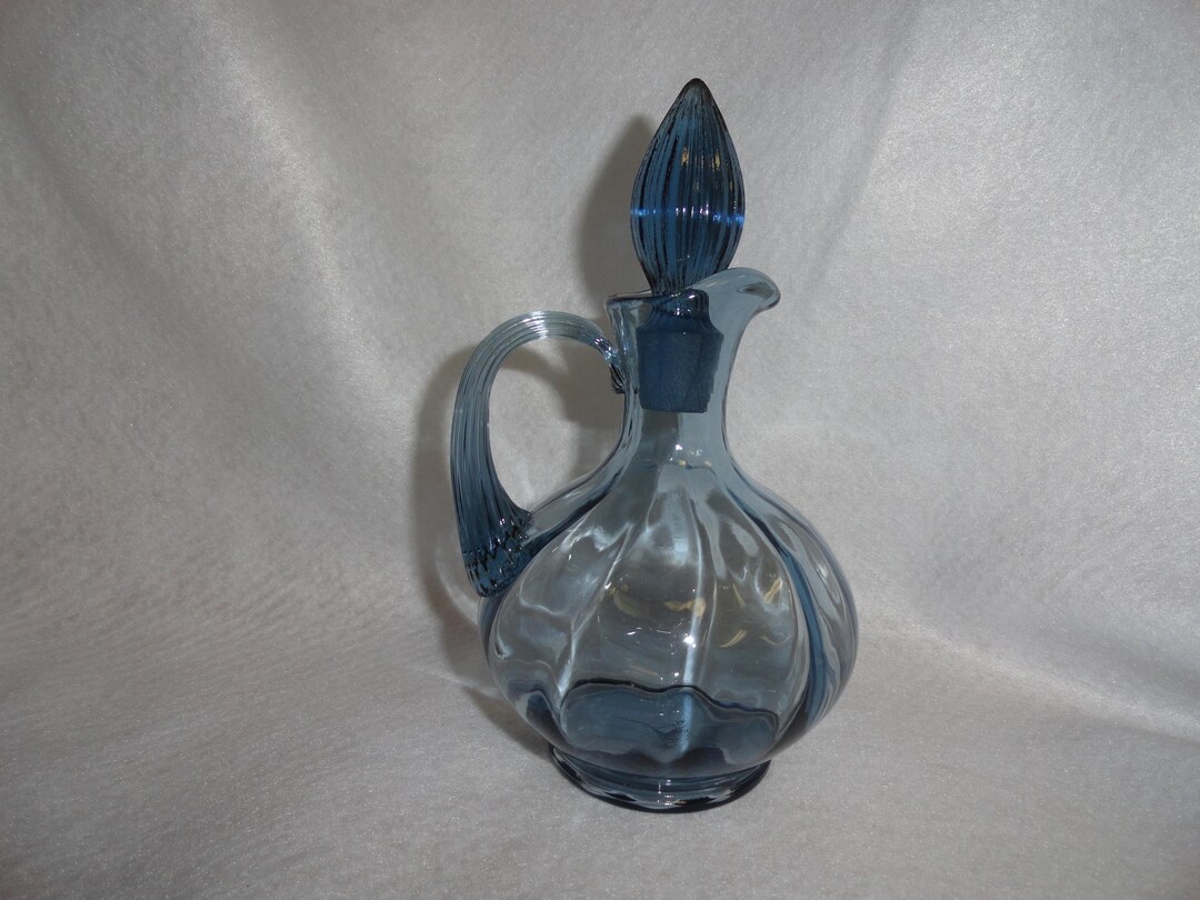Fenton Heritage Blue Cruet With Stopper - Etsy