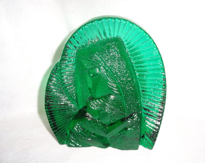 Blenko Glass Madonna and Child Plaque - New - Etsy