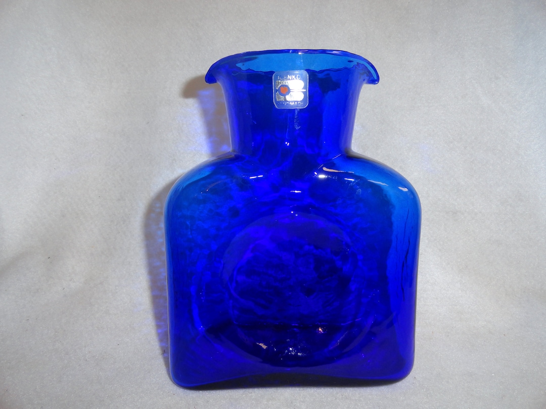 Blenko Cobalt Blue 384 Water Bottle Vase - Etsy