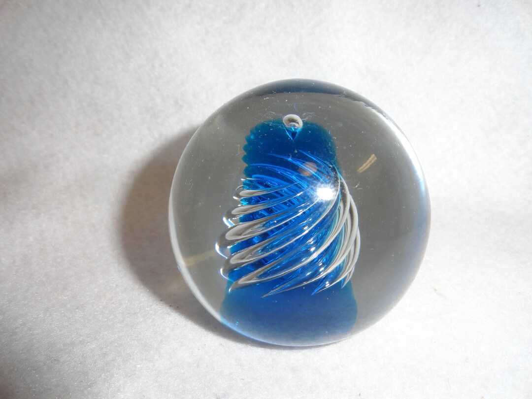 Vintage Blenko Air Twist Paperweight - Etsy
