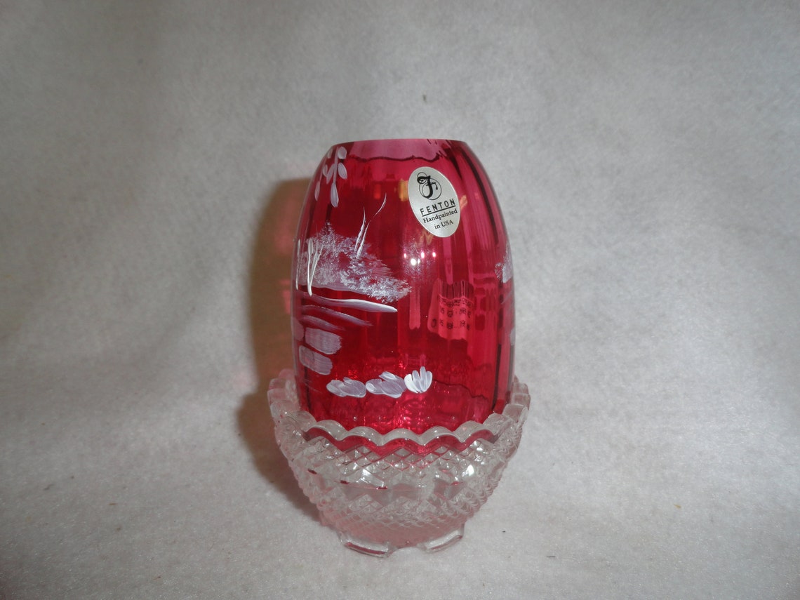 Fenton Limited Edition Mary Gregory Cranberry Fairy Lamp - Etsy