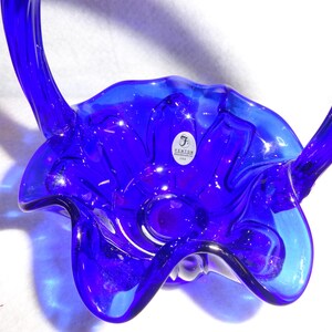 Fenton Cobalt Blue Lamb's Tongue Art Glass Basket - Etsy