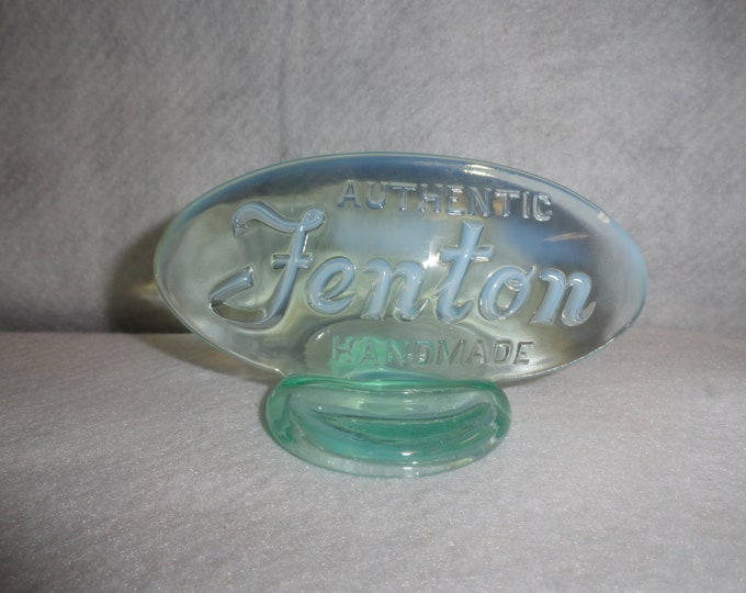 Fenton Green Opalescent Logo Sign - Etsy