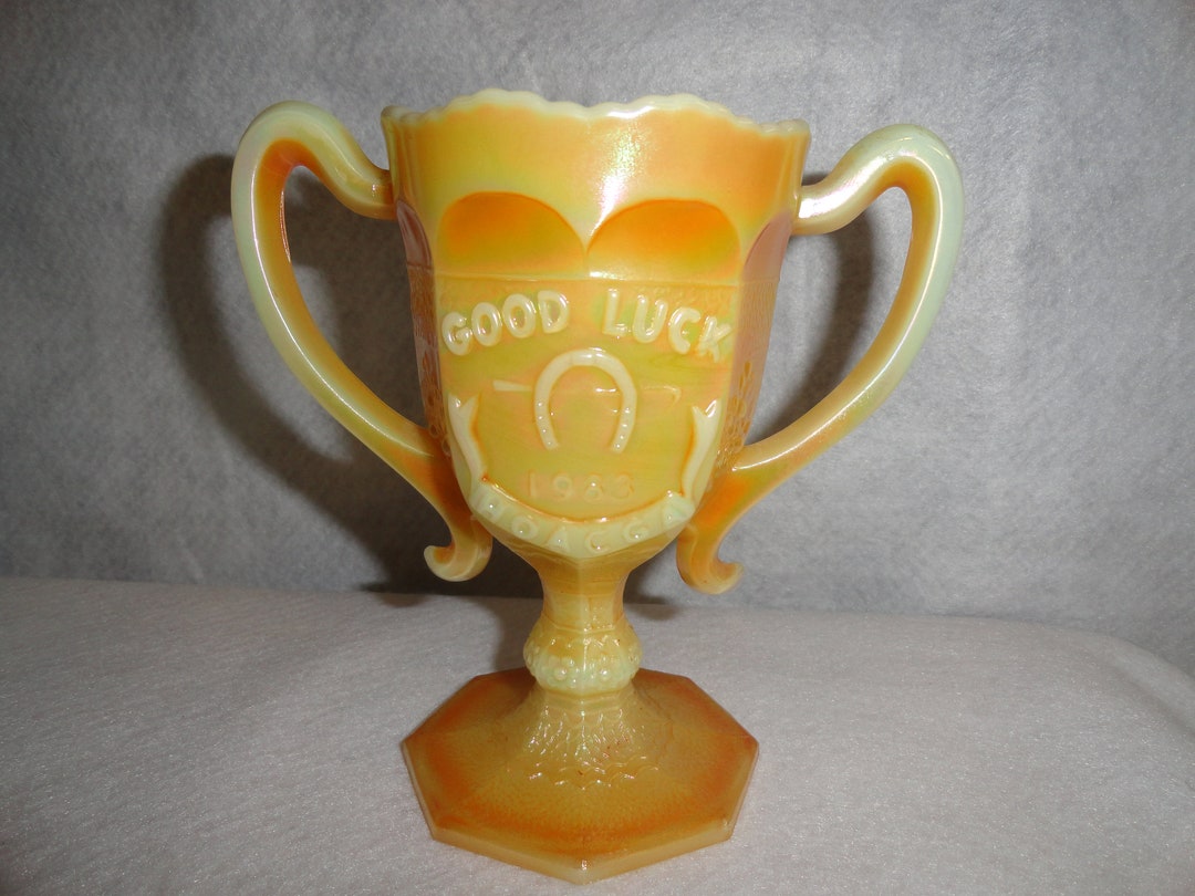 Fenton Good Luck Marigold Carnival Over Custard Loving Cup - Etsy